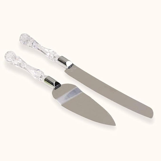 Stainless Steel Cake Knife and Server Set with Acrylic Handle Slicer S ...