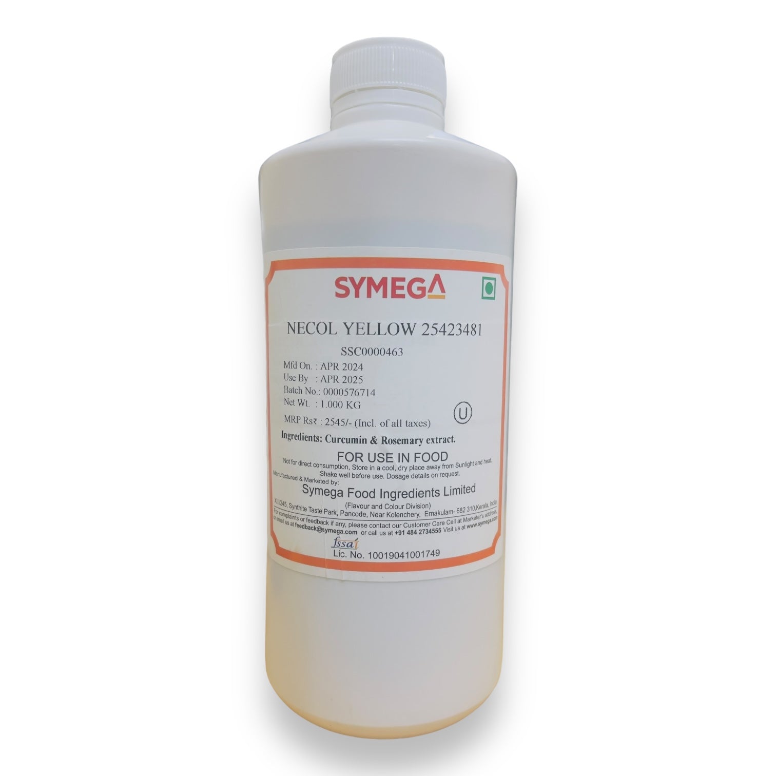 SYMEGA Natural Edible Food Color Necol Yellow 25423481 1kg– Easy Bakes